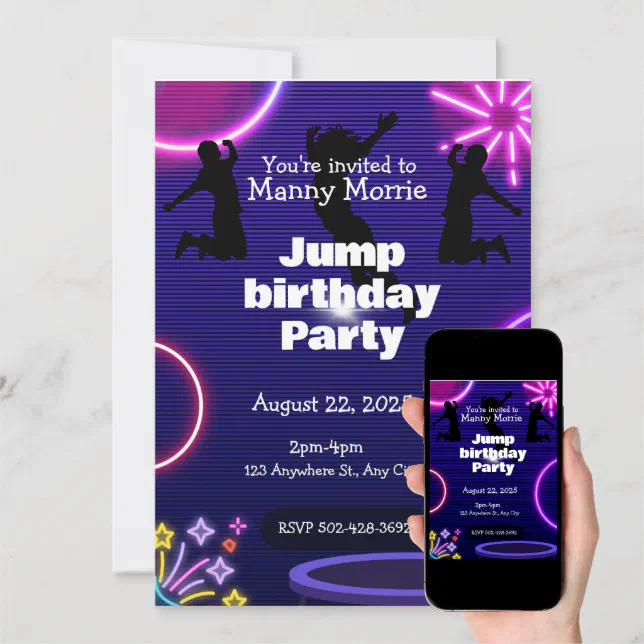Jump birthday party Invitation | Zazzle