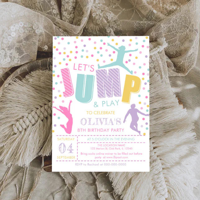 Jump Birthday Party Invitation | Zazzle