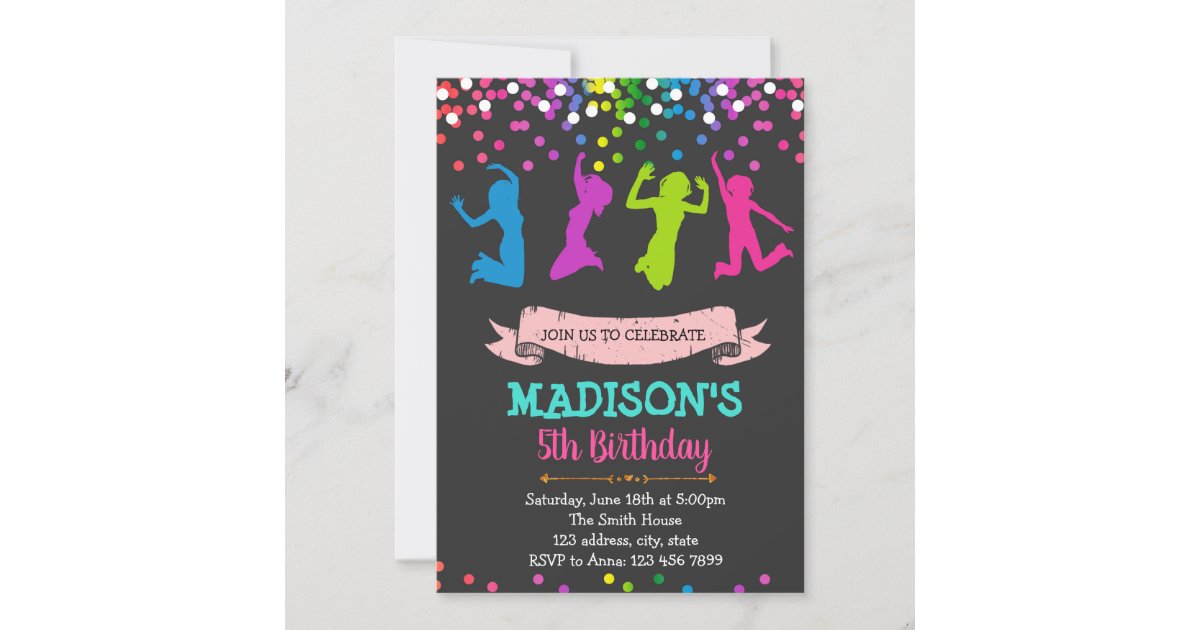 Jump birthday party theme invitation | Zazzle
