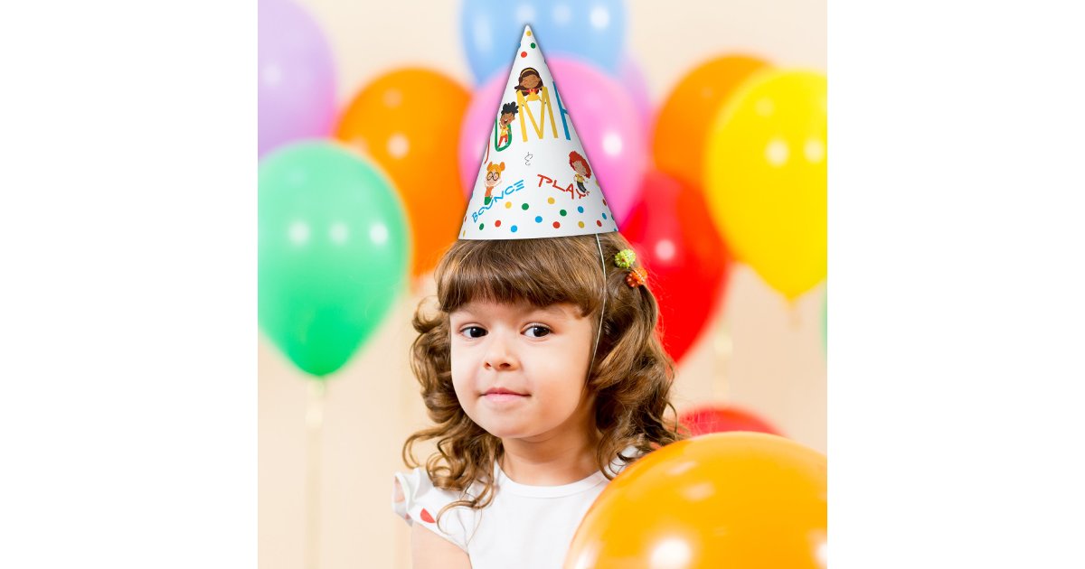 Jump Bounce Play Trampoline Park Birthday Party Hat | Zazzle