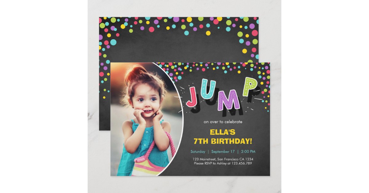 Jump Invitation Bounce House Bounce Birthday | Zazzle