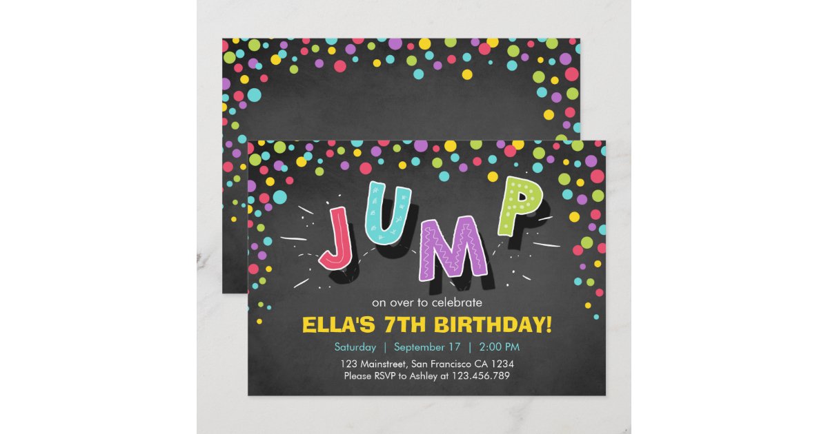 Jump Invitation Bounce House Bounce Birthday | Zazzle