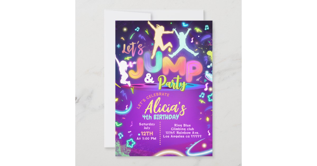 Jump Party Invitation | Zazzle