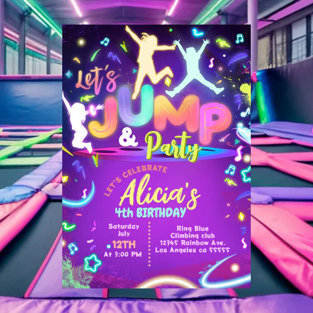 Jump Party Invitation | Zazzle