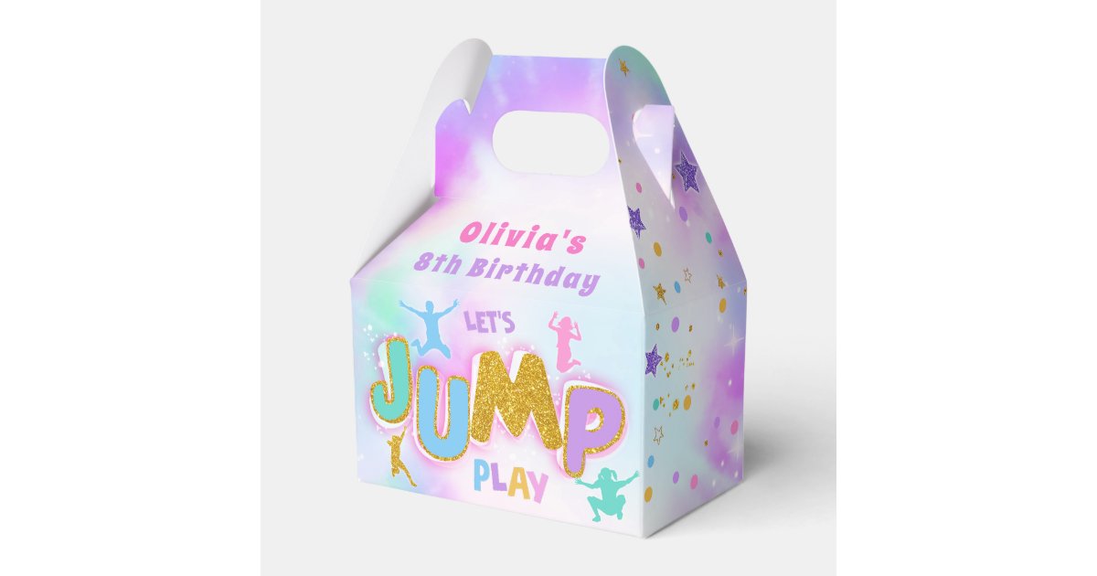 Jump Trampoline Birthday Party Favor Box | Zazzle