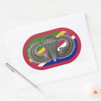 JUMP WINGS ON 450TH CIVIL AFFAIRS BN OVAL STICKERS | Zazzle