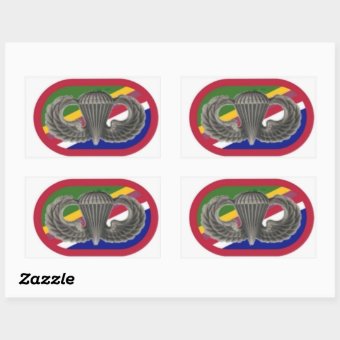 JUMP WINGS ON 450TH CIVIL AFFAIRS BN OVAL STICKERS | Zazzle