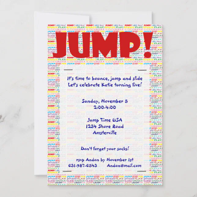 Jump Words Invitation | Zazzle