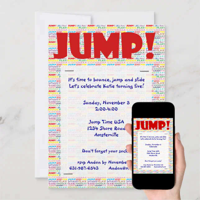 Jump Words Invitation | Zazzle
