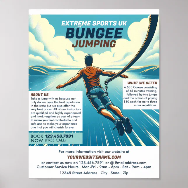 Jumper Design - Bungee Jumping Course Advertising Poster | Zazzle