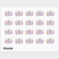 Jumping Bouncy Castle Girls Birthday Party Classic Round Sticker | Zazzle