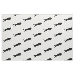 German Shepherd Dog Silhouettes GSD Pattern Fabric | Zazzle