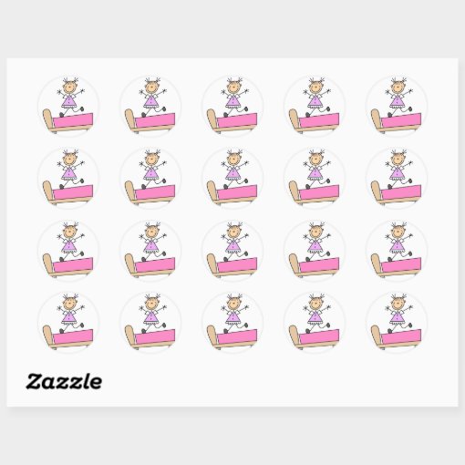 Jumping On Bed Stickers Sticker | Zazzle