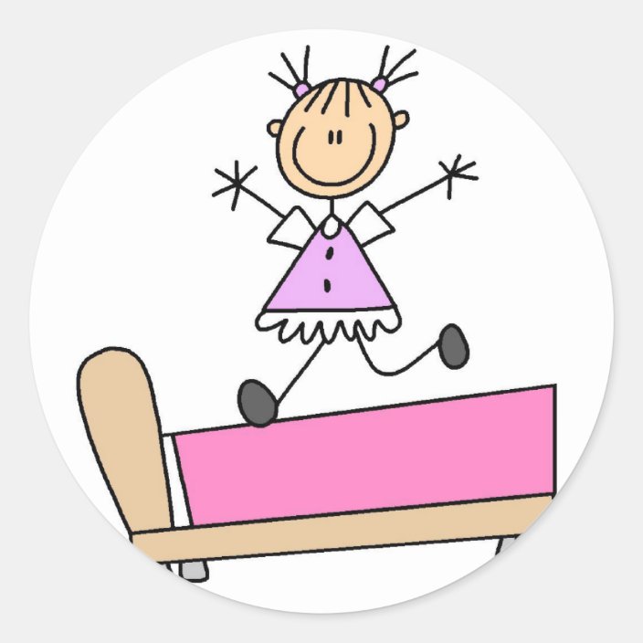 Jumping On Bed Stickers Sticker | Zazzle.com