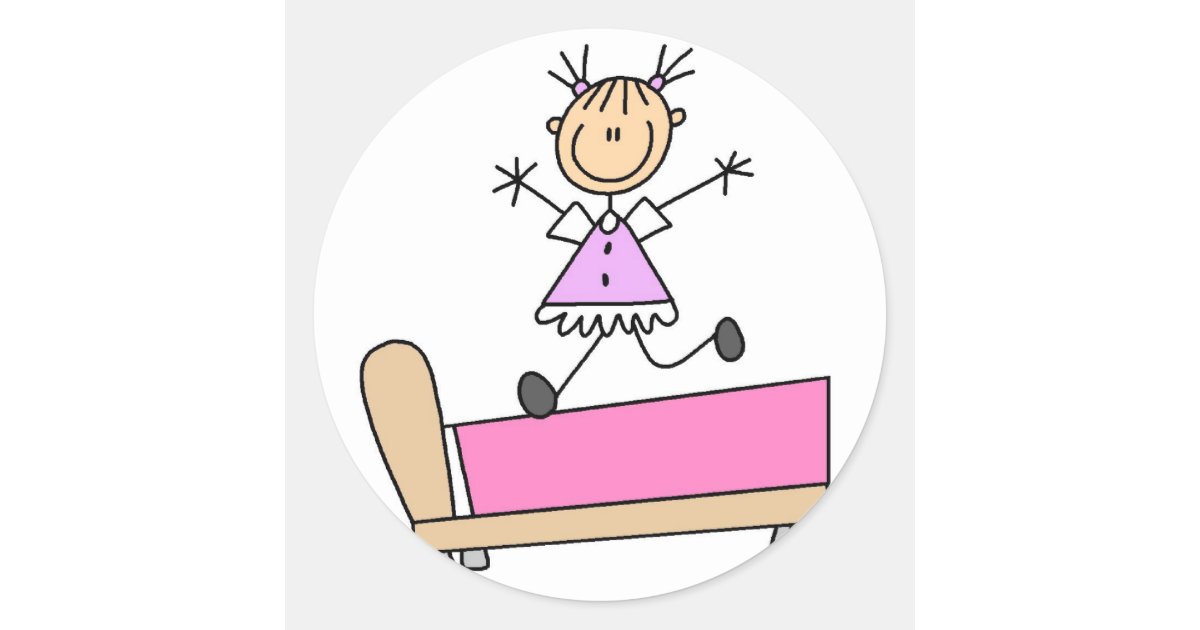 Jumping On Bed Stickers Sticker | Zazzle