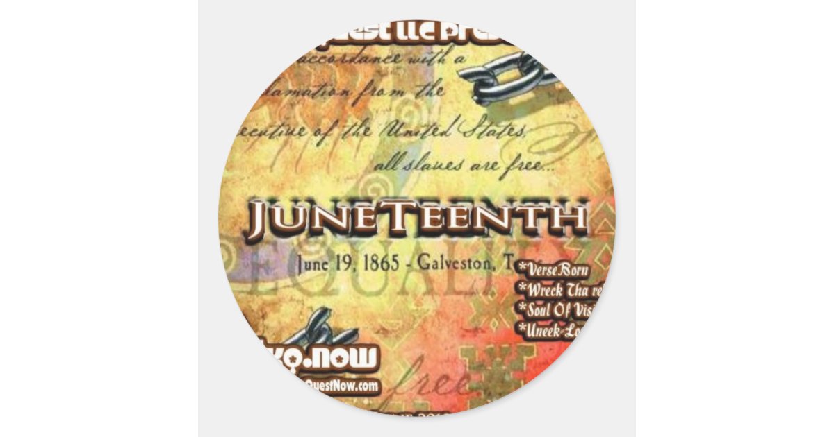 June - JuneTeenth Classic Round Sticker | Zazzle