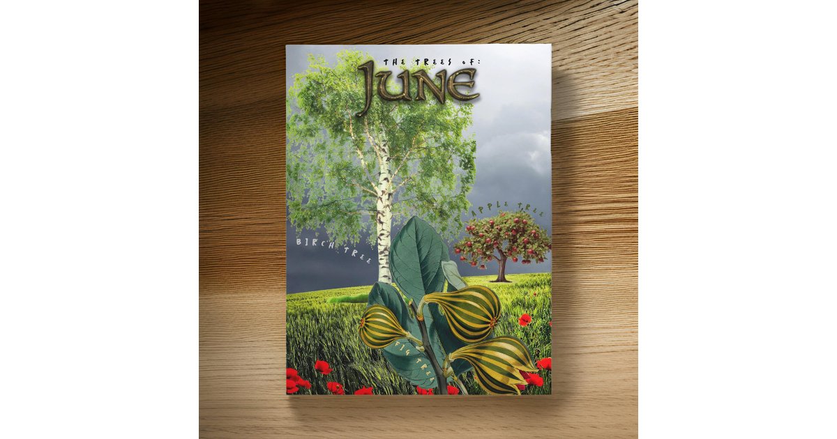 June Month Trees Fig Apple Birch Postcard | Zazzle