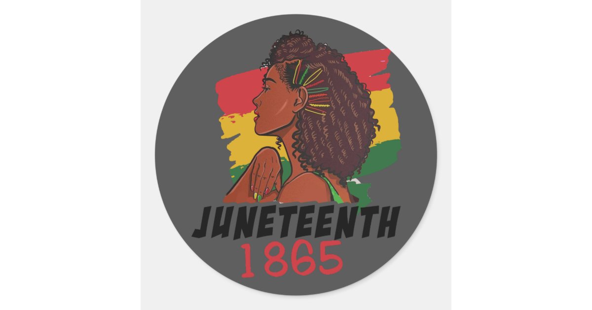 Juneteenth 1865 classic round sticker | Zazzle