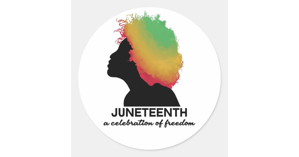 Juneteenth a Celebration of Freedom Classic Round Sticker | Zazzle