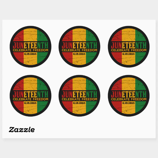 Juneteenth Celebrate Freedom Classic Round Sticker | Zazzle