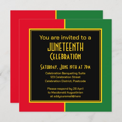 JUNETEENTH Celebration Invitation | Zazzle