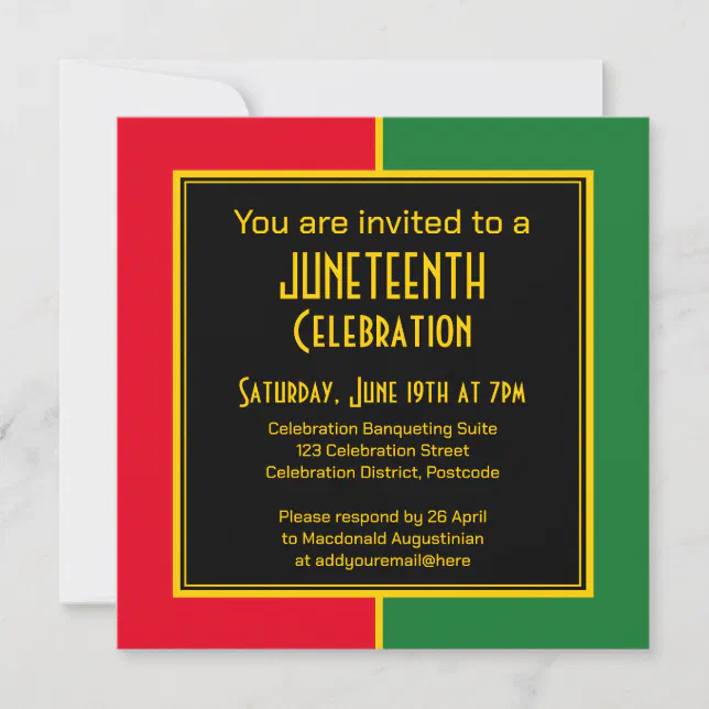JUNETEENTH Celebration Invitation | Zazzle
