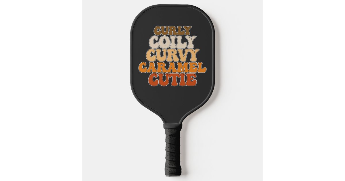 Juneteenth Curly Coily Curvy Caramel Cutie Pickleball Paddle | Zazzle