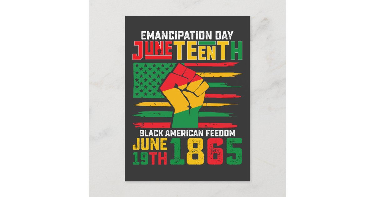 Juneteenth Emancipation Day Black American Freedom Invitation Postcard ...