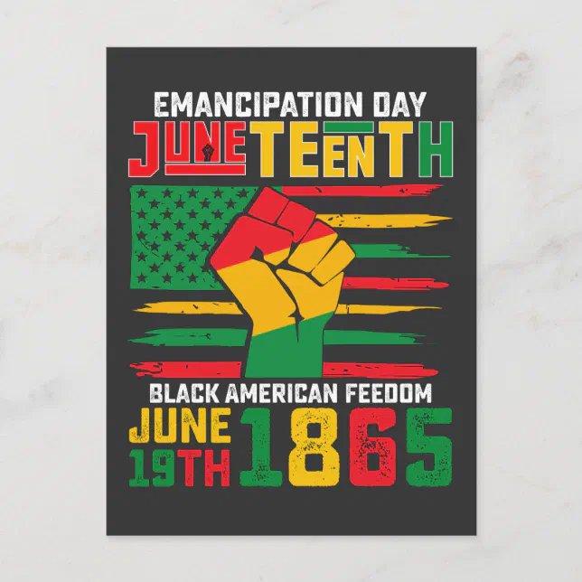 Juneteenth Emancipation Day Black American Freedom Invitation Postcard ...