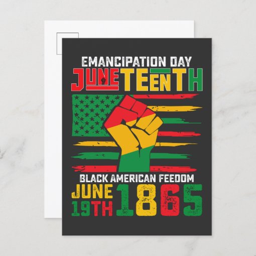 Juneteenth Emancipation Day Black American Freedom Invitation Postcard ...