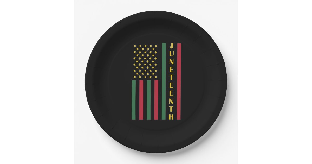 Juneteenth Freedom Celebration USA American Flag Paper Plates | Zazzle
