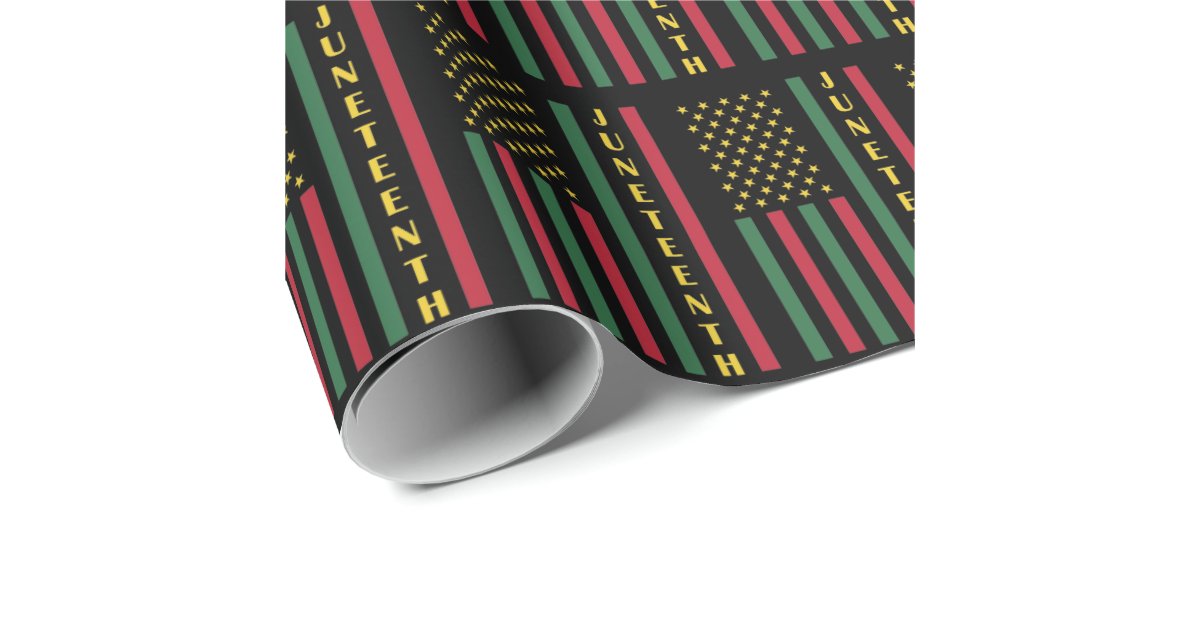 Juneteenth Freedom Celebration USA American Flag Wrapping Paper | Zazzle