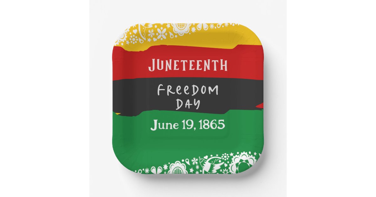 Juneteenth Freedom Day City Celebration Fancy Flag Paper Plates | Zazzle