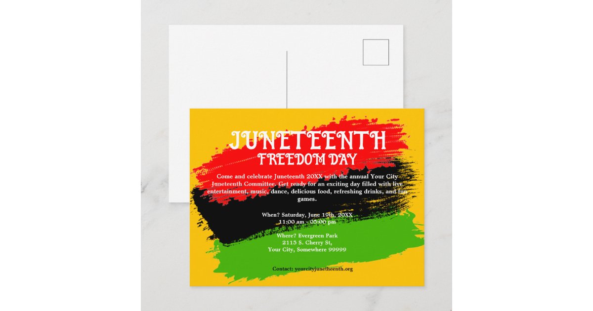 Juneteenth Freedom Day Flag Celebration Holiday Postcard | Zazzle