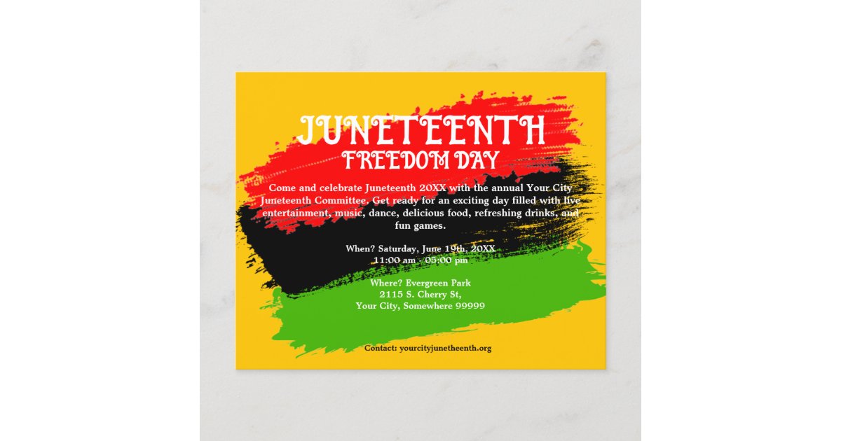 Juneteenth Freedom Day Flag Colors Celebration Flyer | Zazzle