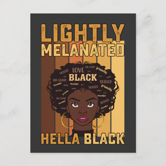 Juneteenth Lightly Melanated Hella Black Melanin Invitation Postcard ...