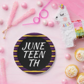 Juneteenth Purple Yellow Border Paper Plate | Zazzle