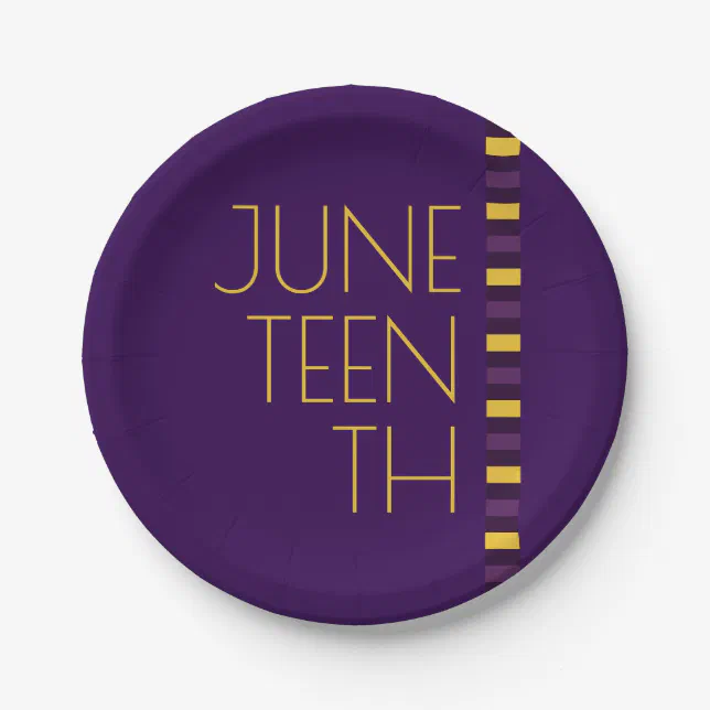 Juneteenth Purple Yellow Celebration Paper Plates | Zazzle
