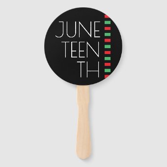 Juneteenth Red Black Green Celebration Hand Fan | Zazzle