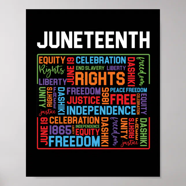 Juneteenth Words Black History American African Poster | Zazzle