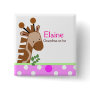 Jungle Adventure Giraffe NAME TAG Custom Button | Zazzle