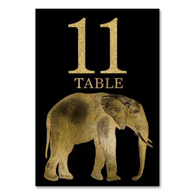 Jungle Africa Animal Elephant Table Number Card 11 | Zazzle
