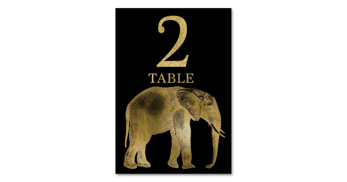 Jungle African Animal Elephant Table Number Card 2 | Zazzle