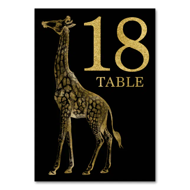 Jungle African Animal Giraffe Table Number Card 18 | Zazzle