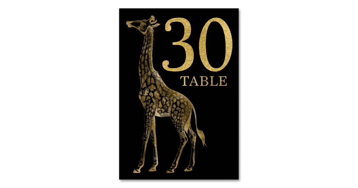 Jungle African Animal Giraffe Table Number Card 30 | Zazzle
