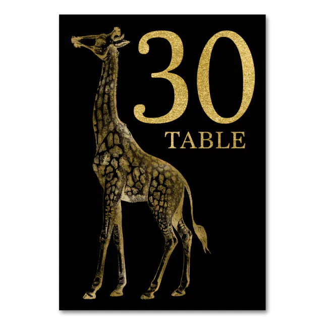 Jungle African Animal Giraffe Table Number Card 30 | Zazzle