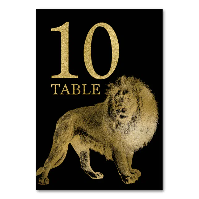Jungle African Animal Lion Table Number Card 10 | Zazzle