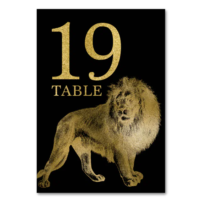 Jungle African Animal Lion Table Number Card 19 | Zazzle