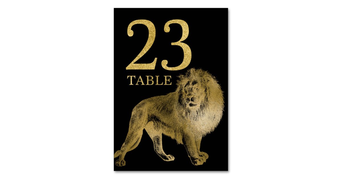 Jungle African Animal Lion Table Number Card 23 | Zazzle