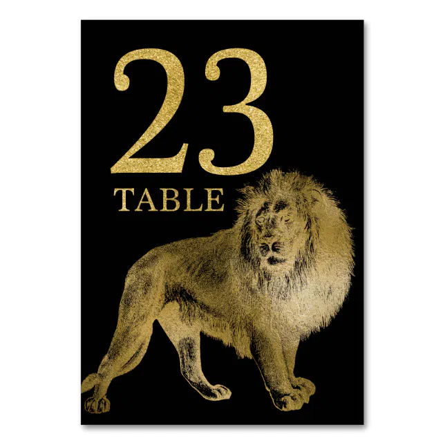 Jungle African Animal Lion Table Number Card 23 | Zazzle
